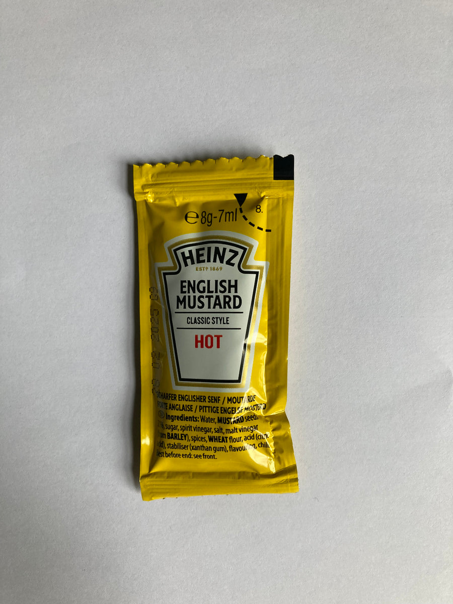 Heinz Hot English Mustard Sachet 7ml B/B-07/08/25 – sachetsandmore.com